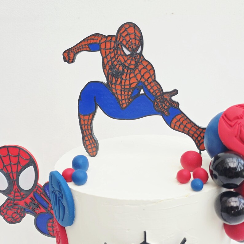 Spider-man Cake Toppers | Superhero Birthday Party Decorations | Boys ...