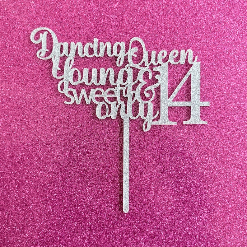 Dancing Queen Glitter Cake Topper – ABBA Disco 14th Birthday - Etsy