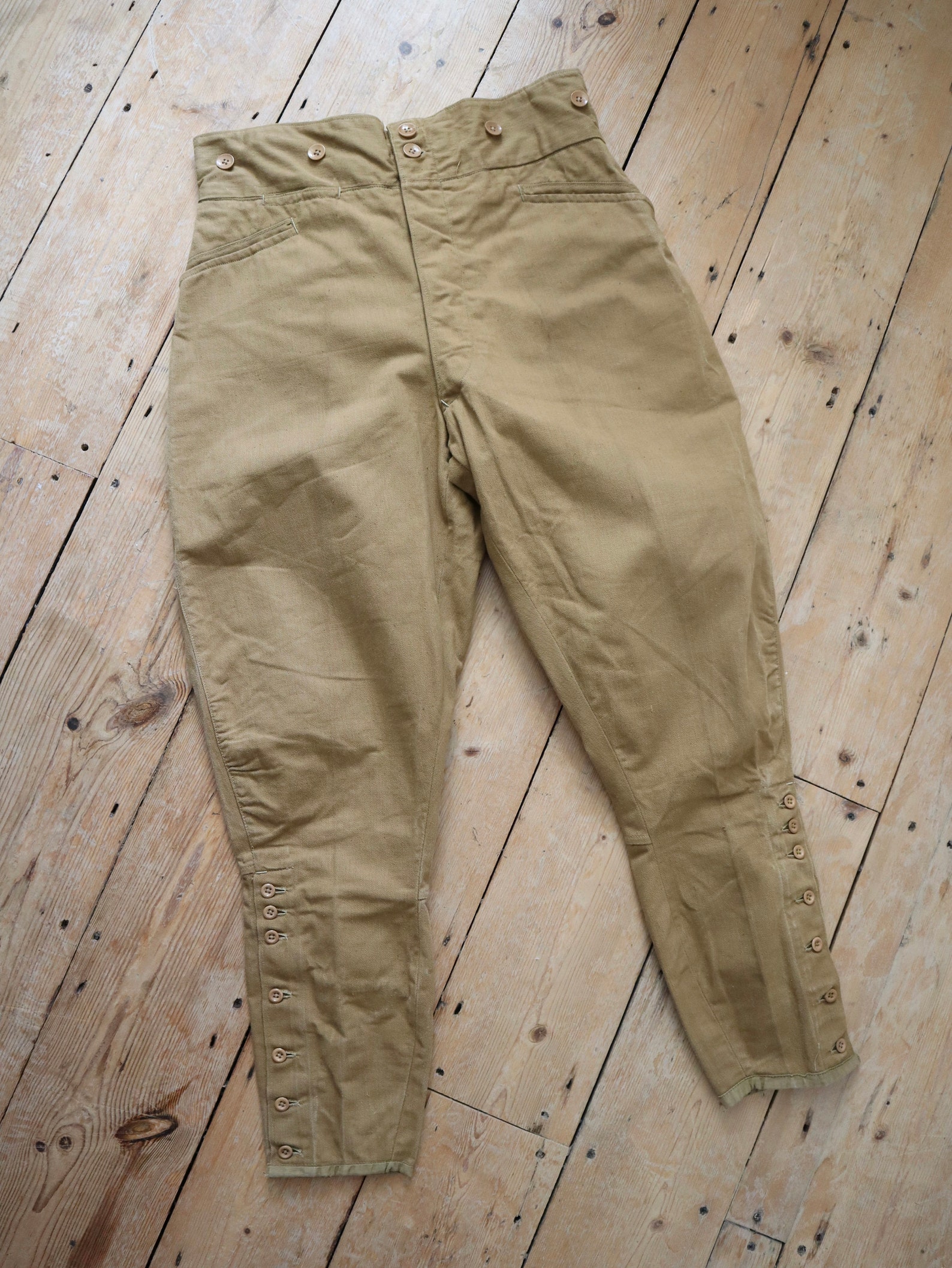 1930s French Brown Cotton Twill Breeches Trousers Pants Workwear Chore ...
