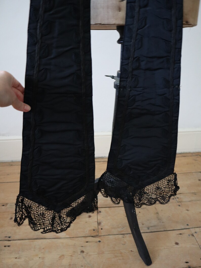 Antique French Black Silk Mantle Collar Lace Soutache Ribbon - Etsy