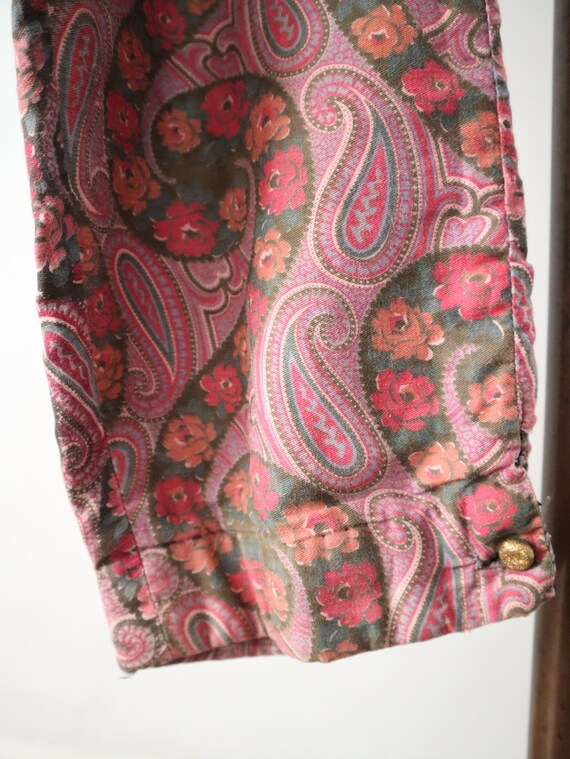 1920s French Opera Costume Trousers Rose Paisley Pink - Gem