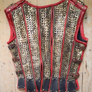 Royal Opera House OTHELLO Leather Armour Vest Costume Red Gold Buckles ...