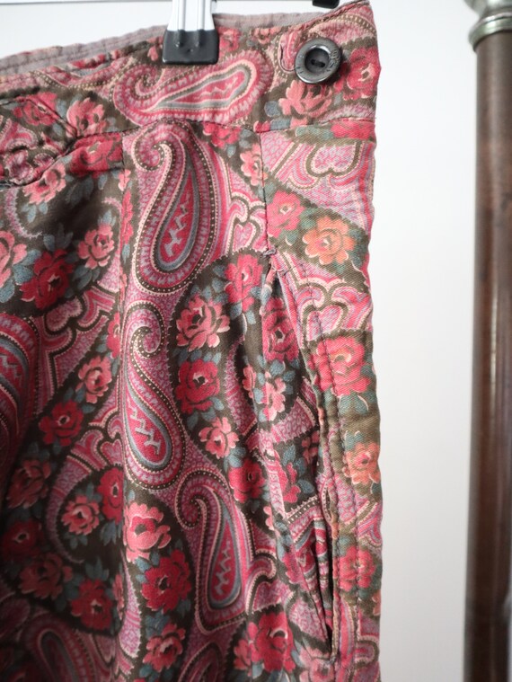 1920s French Opera Costume Trousers Rose Paisley Pink - Gem