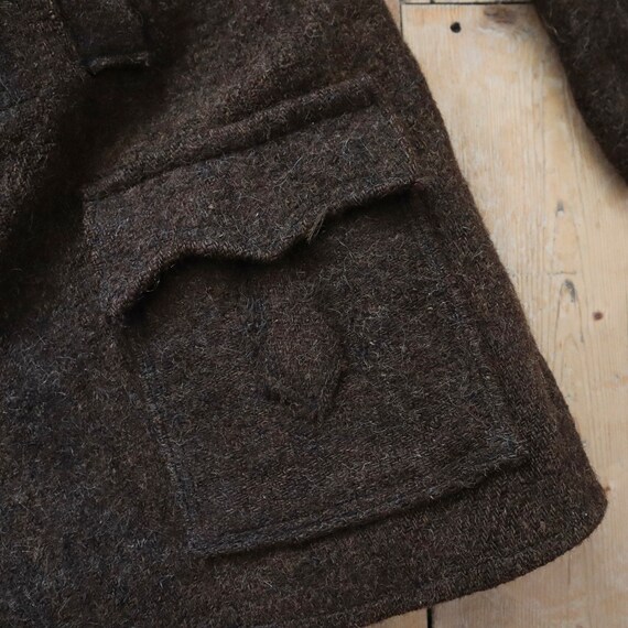 1930s Romanian Brown Wool Folk Jacket Coat Traditiona… - Gem