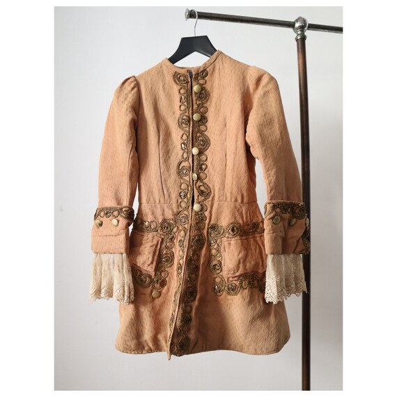 Antique French Theatre Costume Frock Coat Jacket Pea… - Gem