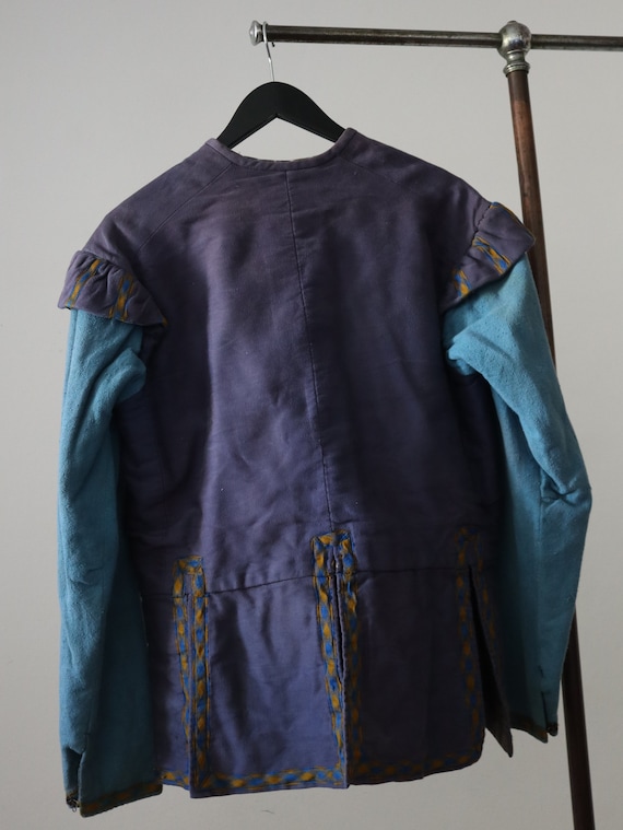 Antique lFrench Theatre Costume Jacket Blue cotton e… - Gem