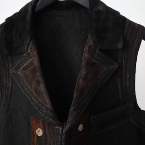 1940s Transylvanian Brown Wool Folk Vest Velvet Trim Open Style ...