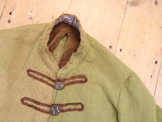 1920s French Opera Theatre Costume Jacket Green Metal… - Gem