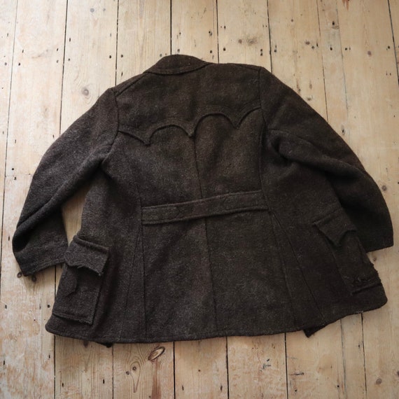 1930s Romanian Brown Wool Folk Jacket Coat Traditiona… - Gem