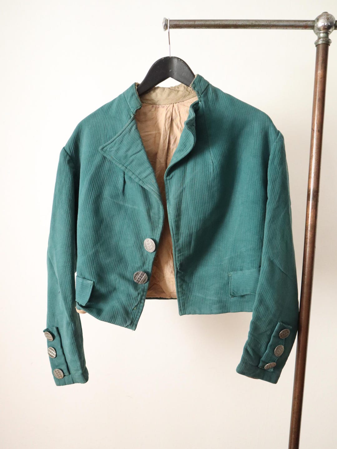 Antique 1920s French Green Cotton Opera Costume Jacket in the Style of ...