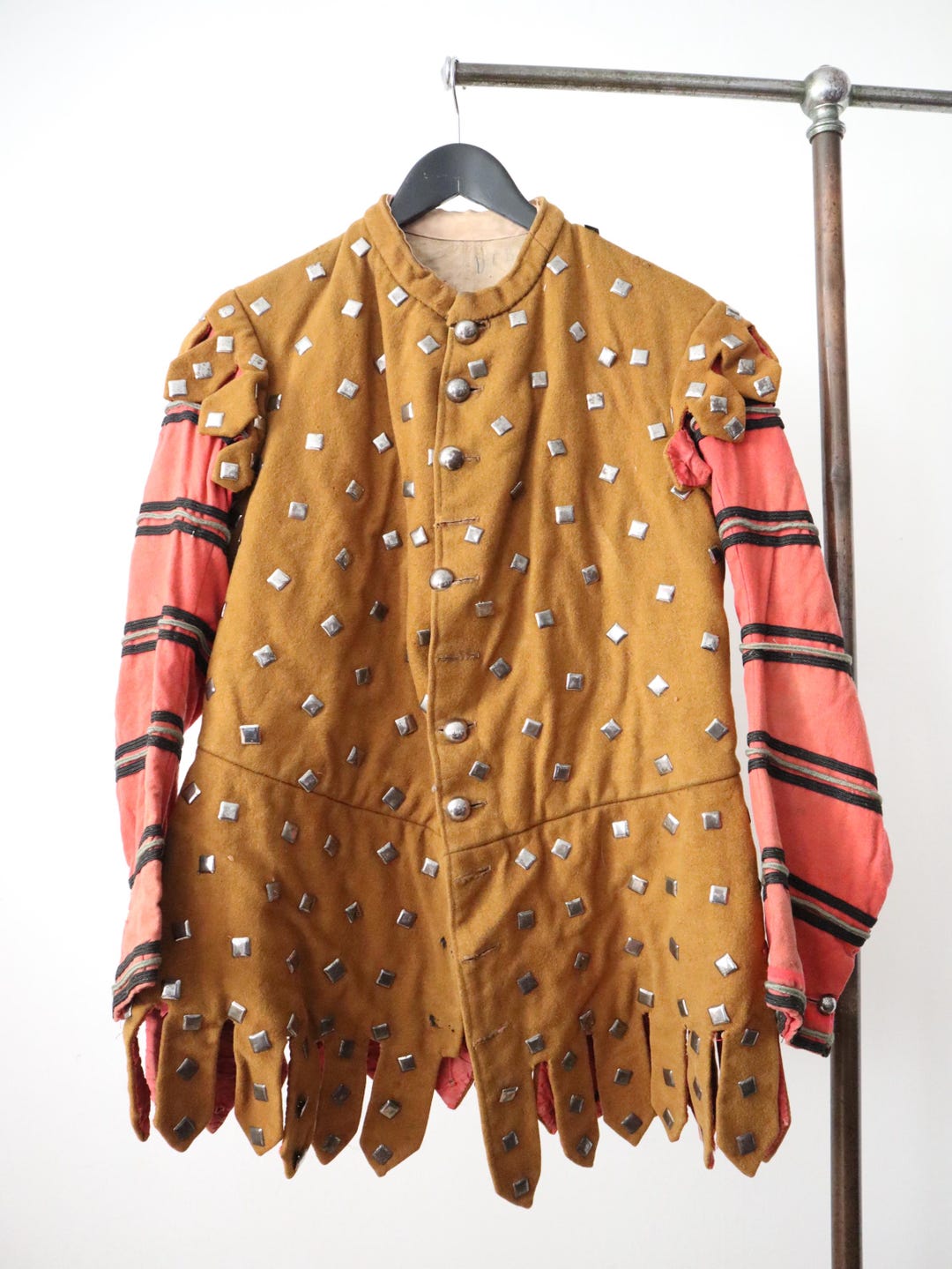 Antique French Opera Costume Caramel Brown & Pink Wool Renaissance ...