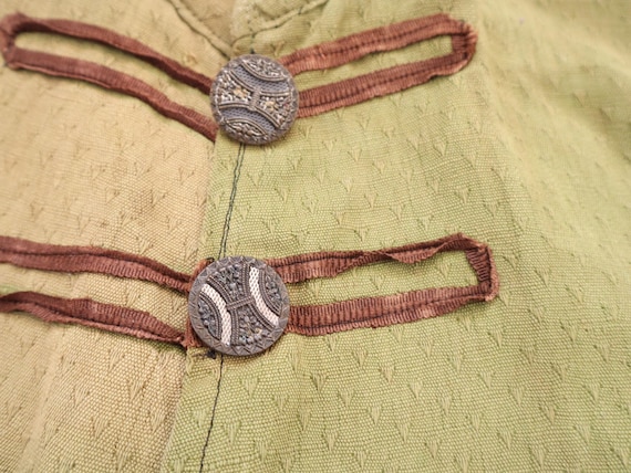1920s French Opera Theatre Costume Jacket Green Metal… - Gem