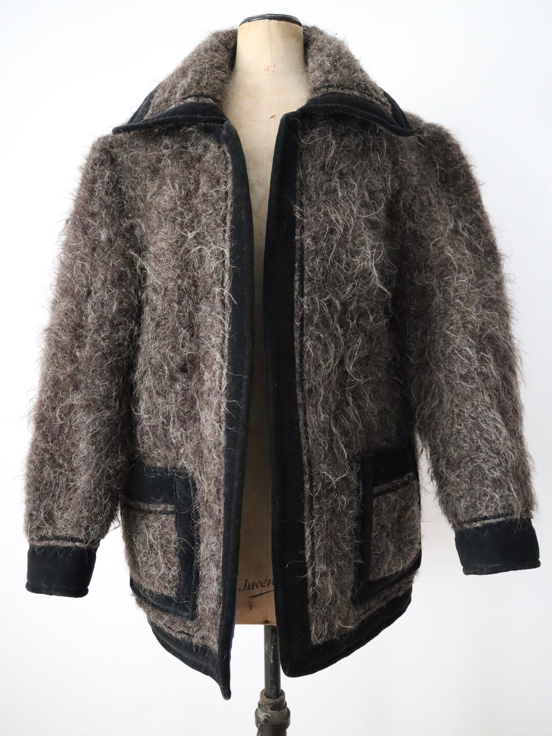 1940s Transylvanian Brown Sheep’s Wool Folk Jacket Coat Fluffy ...
