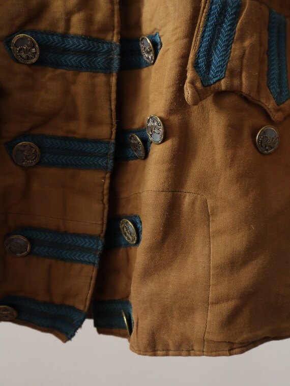 Antique French Theatre Costume Jacket Brown Cotton Te… - Gem