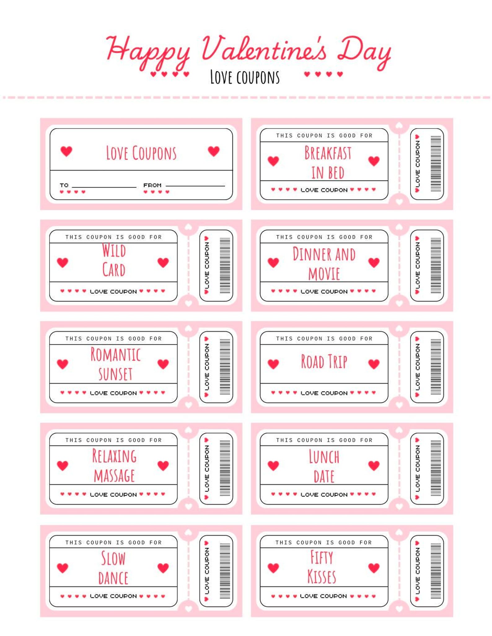 Editable Printable Love Coupon Book L Personalized Valentines Day ...