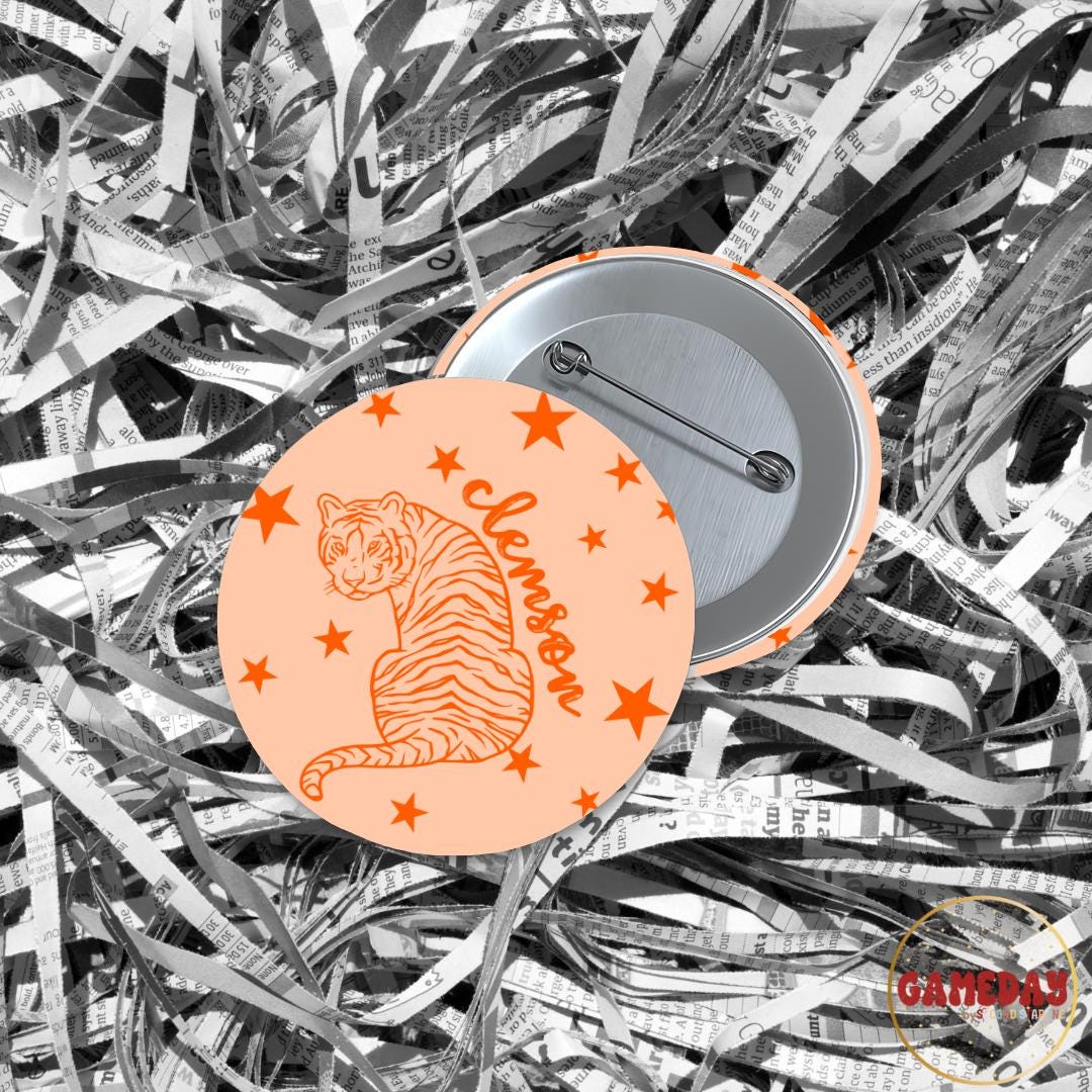 Clemson Tigers Button: Hand-drawn Starry Gameday Accessory - Etsy