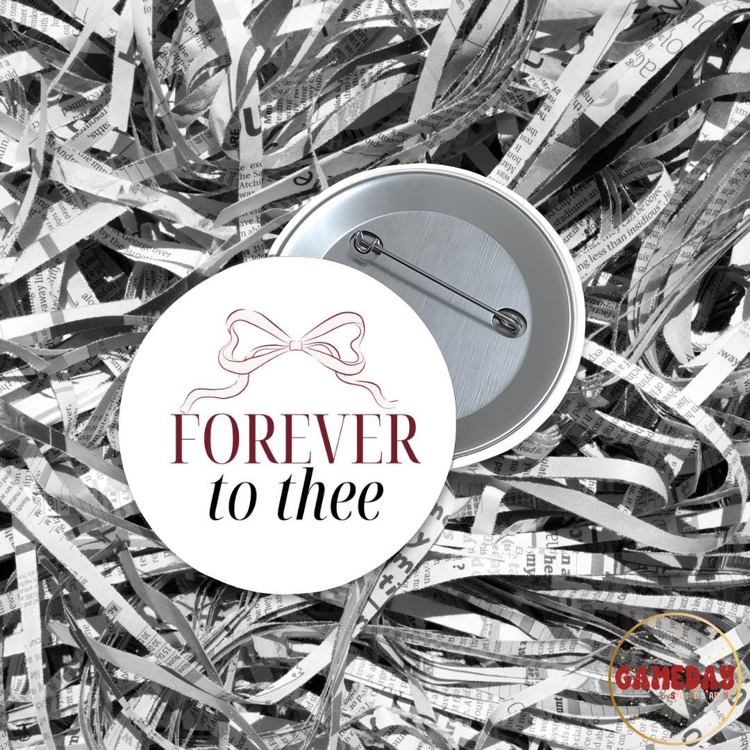 Coquette Forever to Thee Alum Inspired Carolina Gameday Button - Etsy