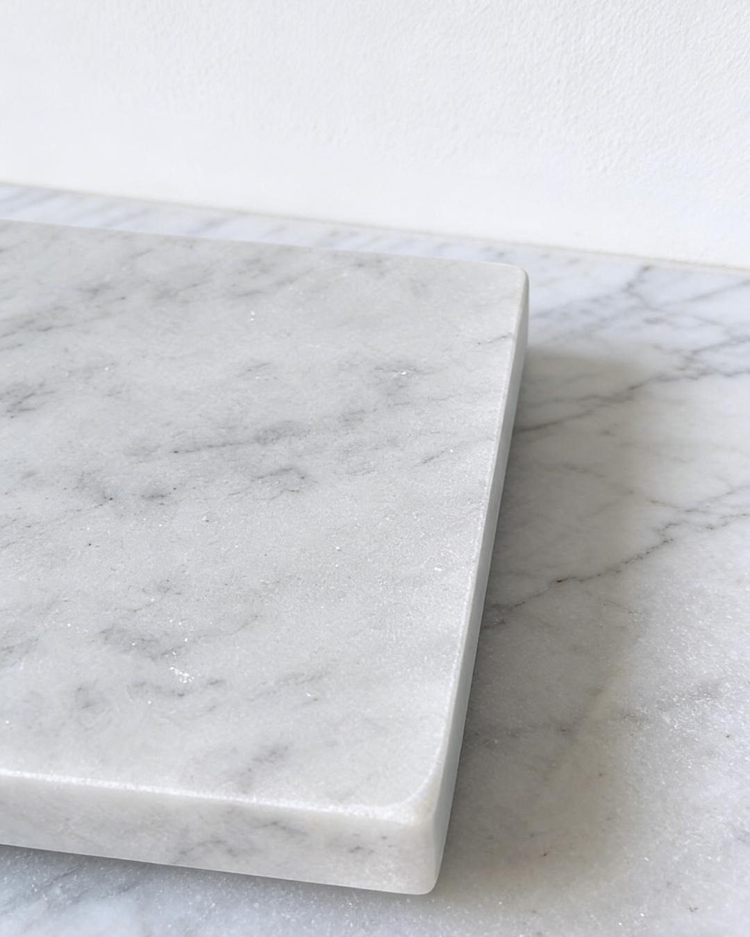 Carrara White & Beige Travertine Marble Riser Tray With Pedestal - Etsy