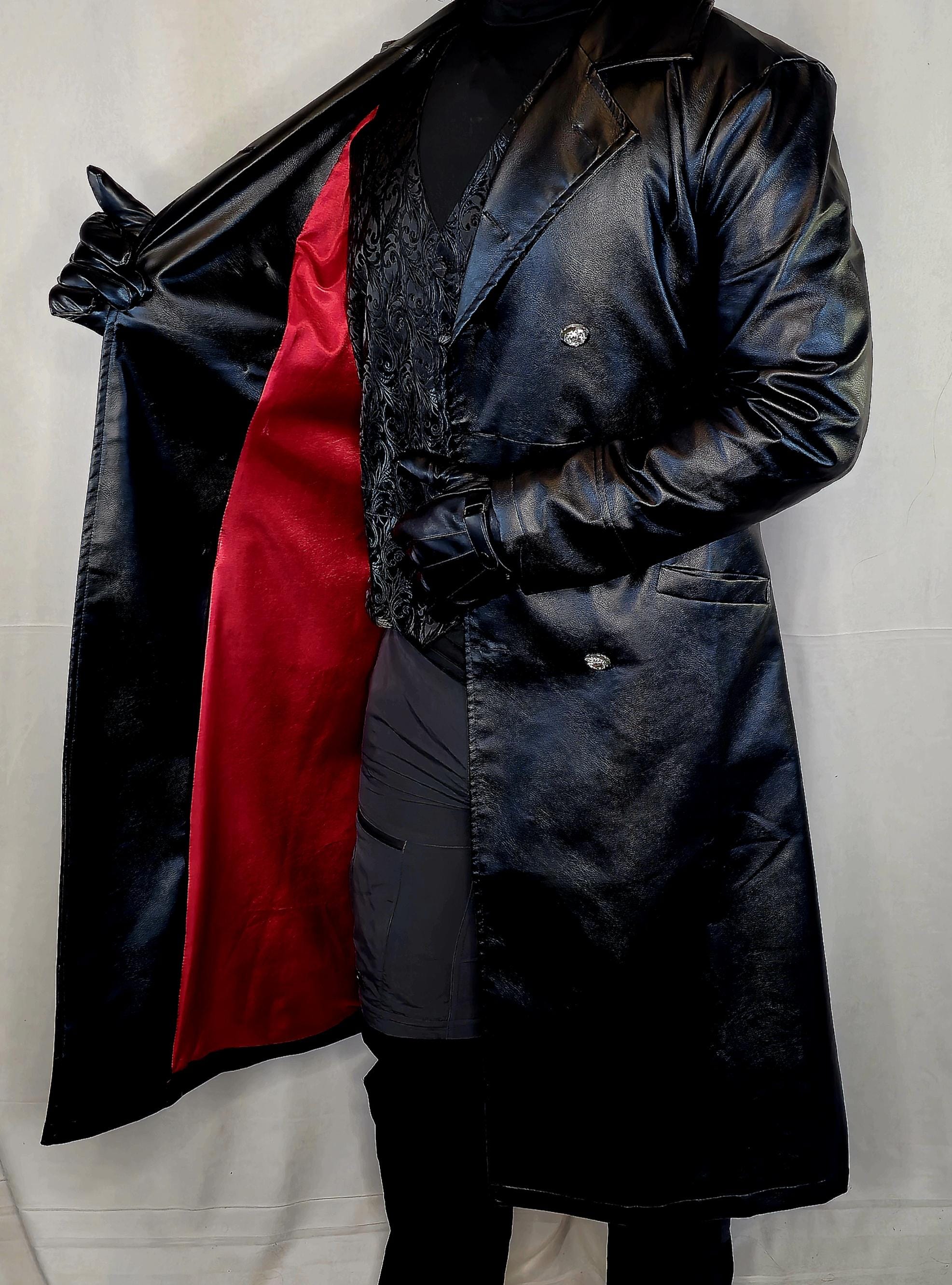 Long Coat, Coat, Leather Coat, Jacket, Falx Leather, Black Leather ...