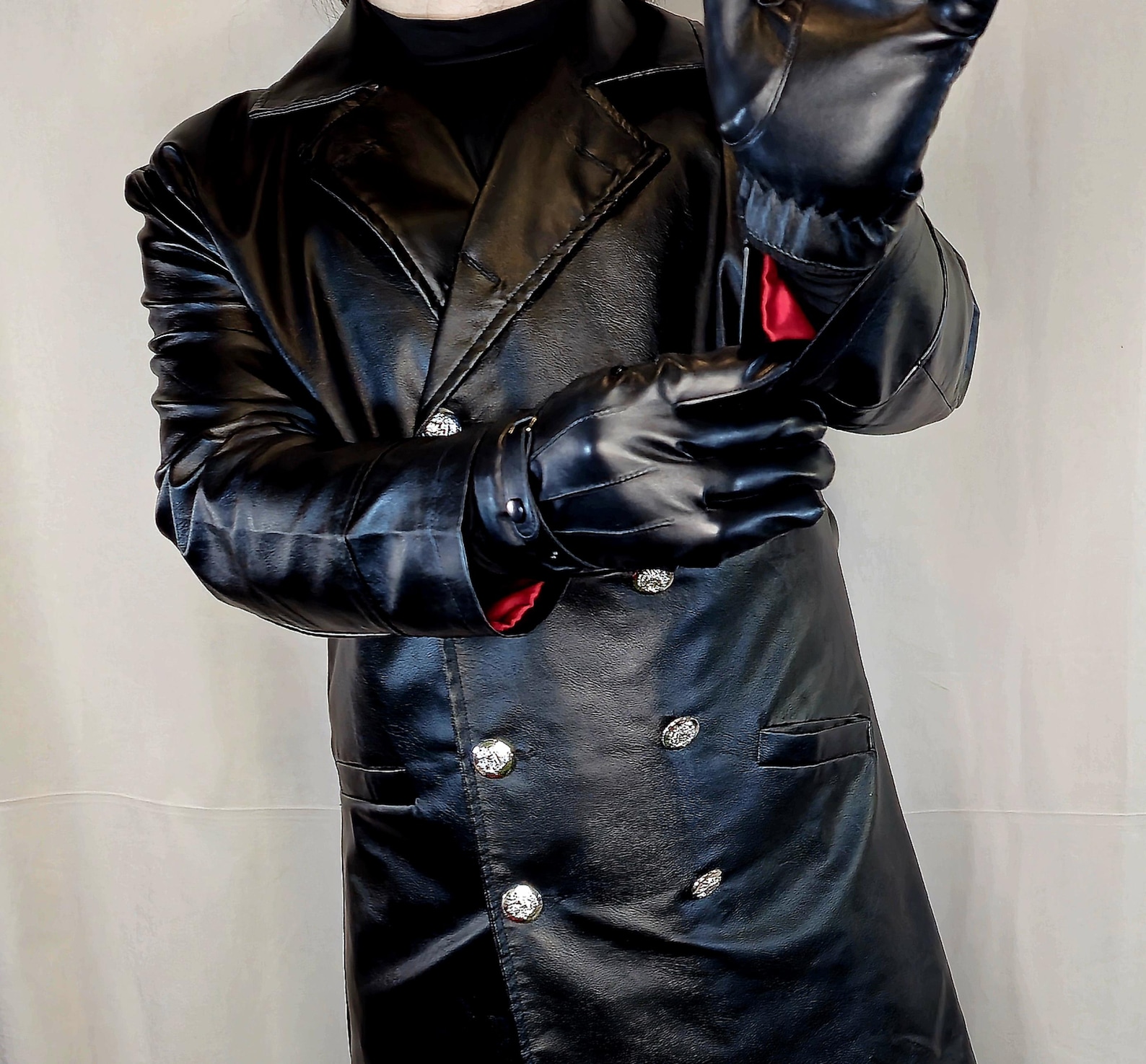 Long Coat, Coat, Leather Coat, Jacket, Falx Leather, Black Leather ...