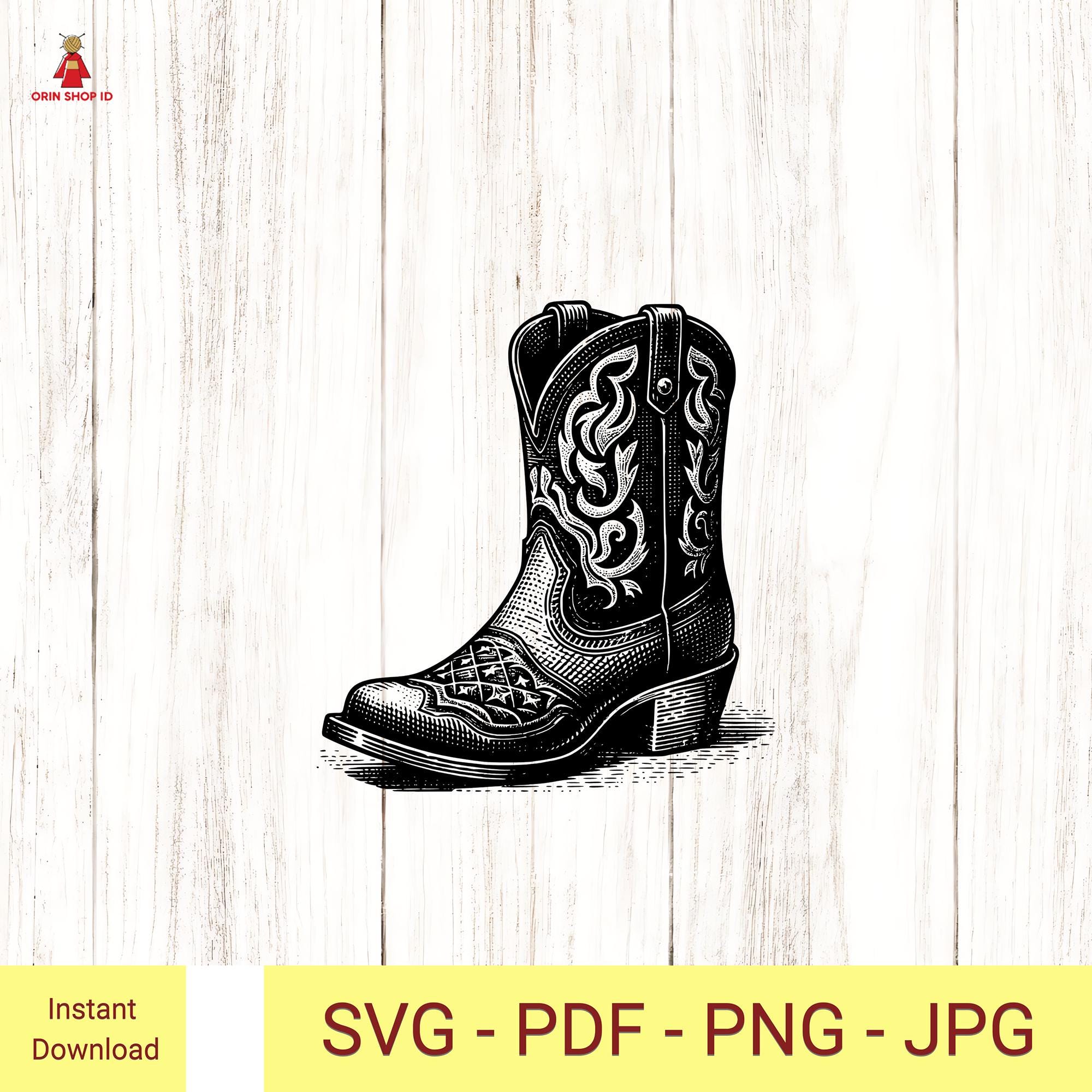 Cowgirl Boot Svg, Cowboy Boots and Hat Svg Bundle, Dxf, Png, Jpg ...