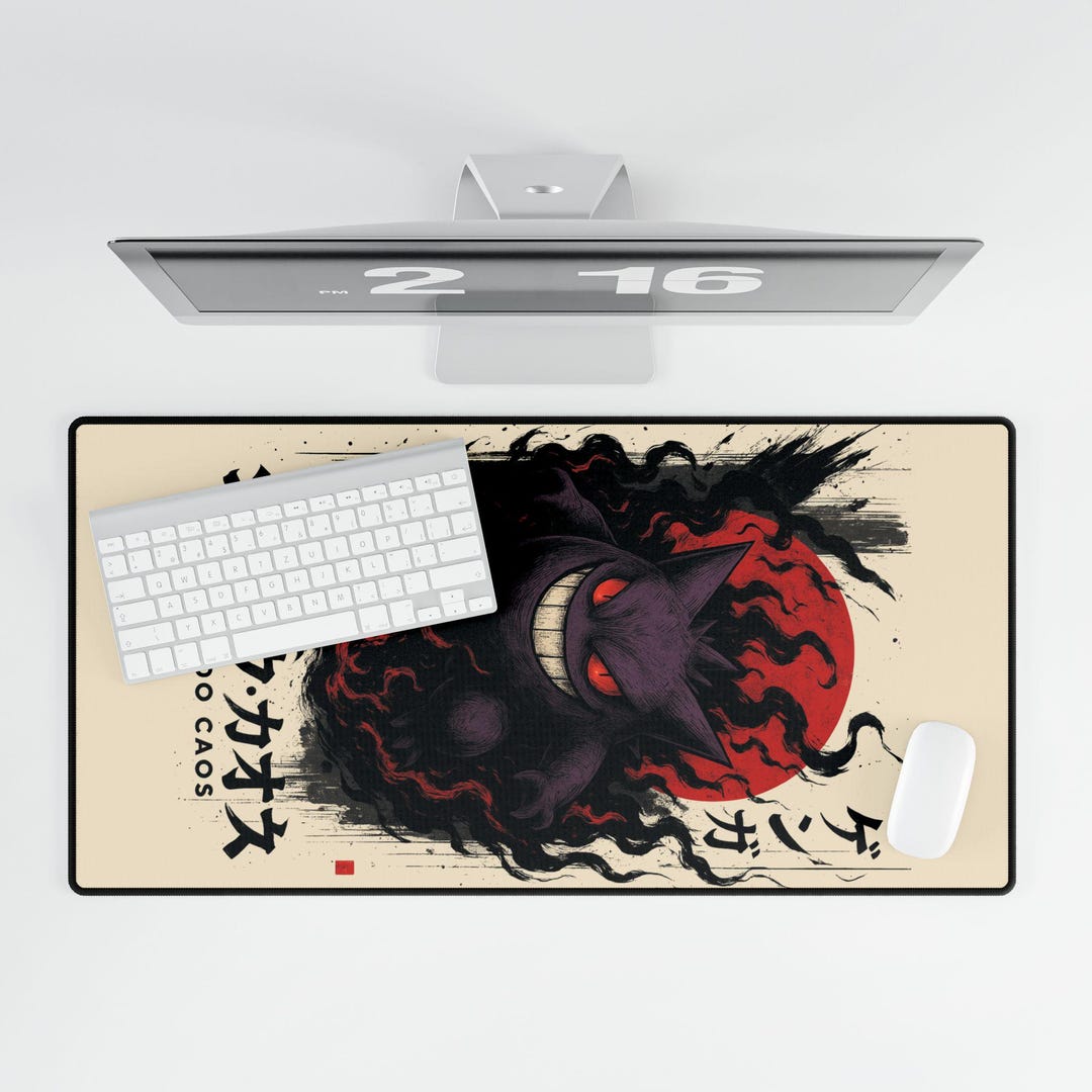 Ghost Monster Desk Mat | Anime Gamer Mouse Pad | Dark Purple Battle Art ...