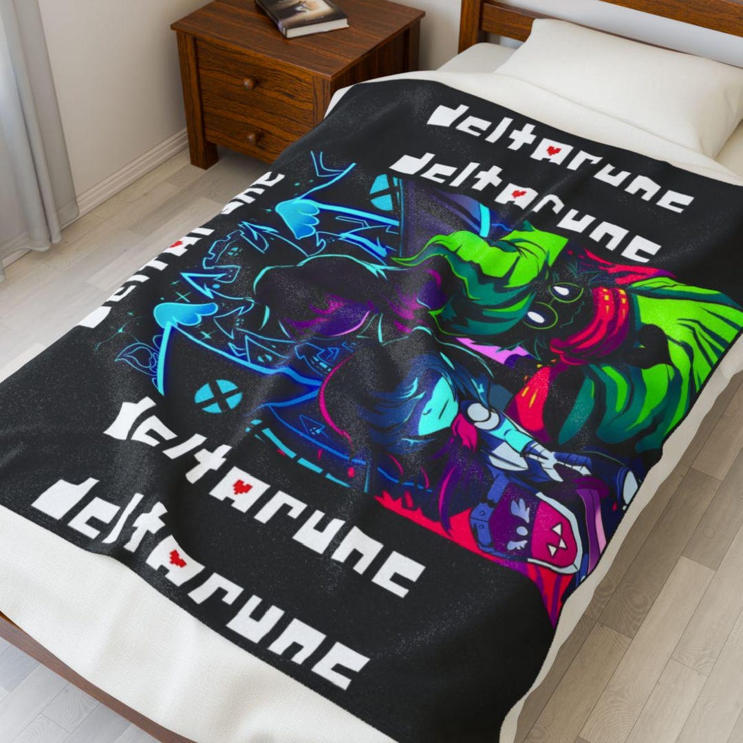 Cozy Pixel Art Blanket | Dark World Velveteen Throw | Indie Gamer Gift ...