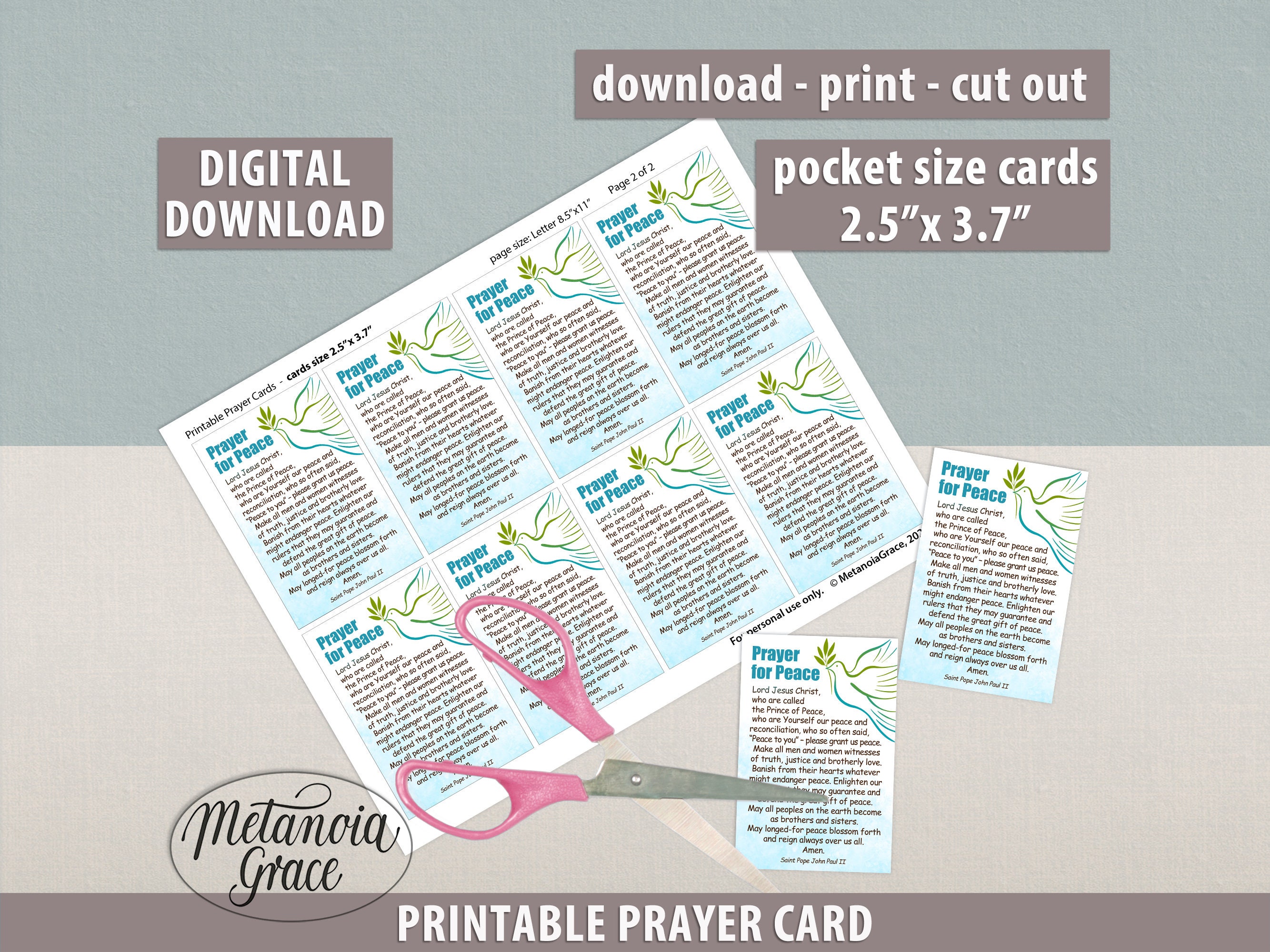 Peace Prayer Printable Card, Prayer for Peace on Earth, Prayer for ...