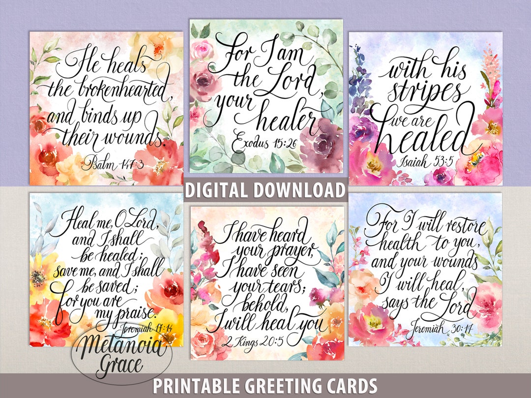 Printable Healing Bible Verse Note Cards 6 Printable - Etsy
