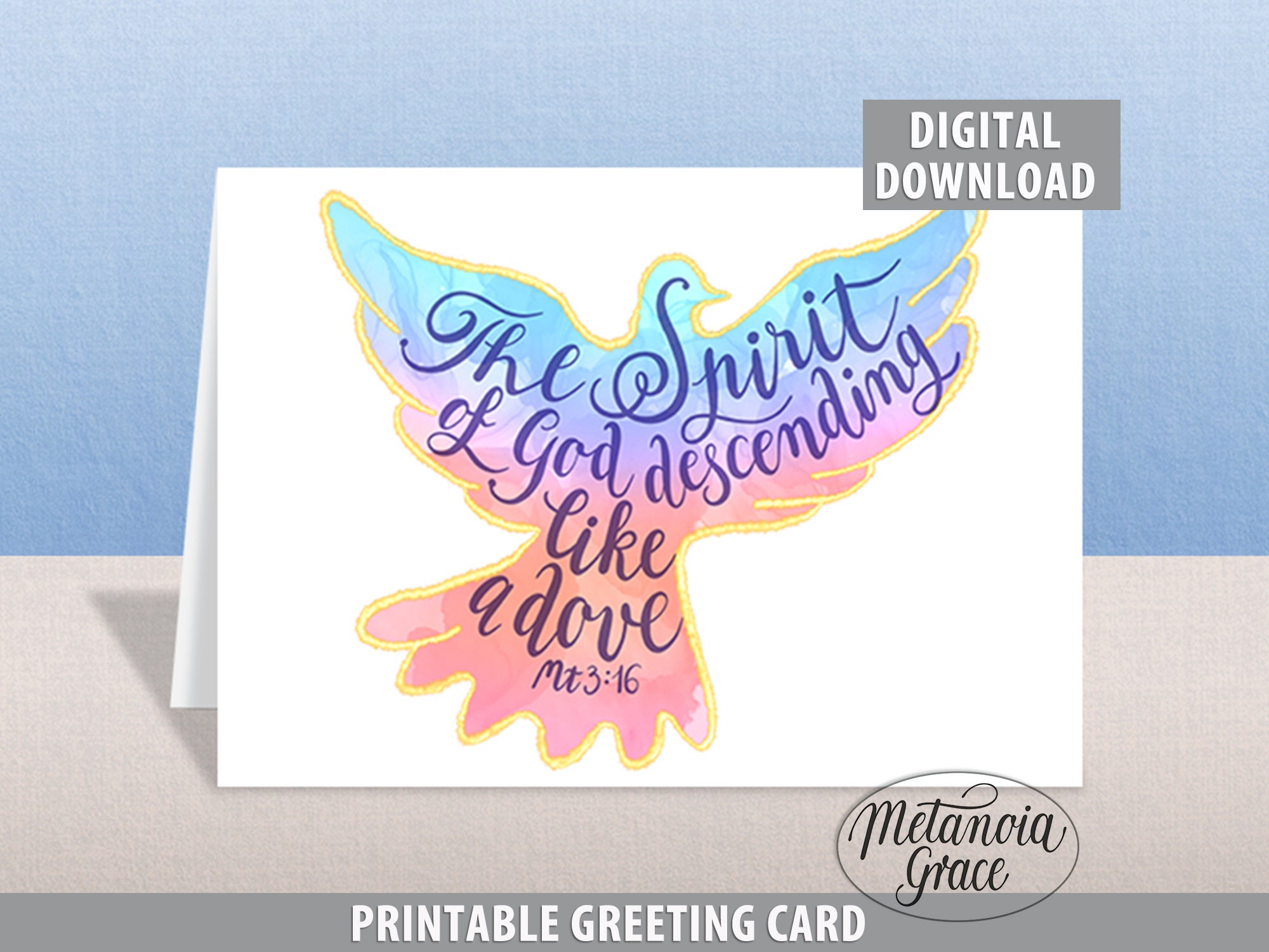 The Spirit of God Descending Like A Dove, Modern Printable Confirmation ...