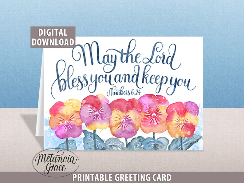 Printable Blessing Note Card, Numbers 6:24 Blessing, Aaron's Blessing ...