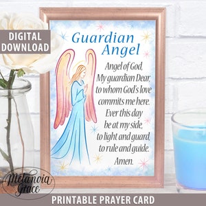 Guardian Angel Prayer, Printable Guardian Angel Card, Angel of God My ...