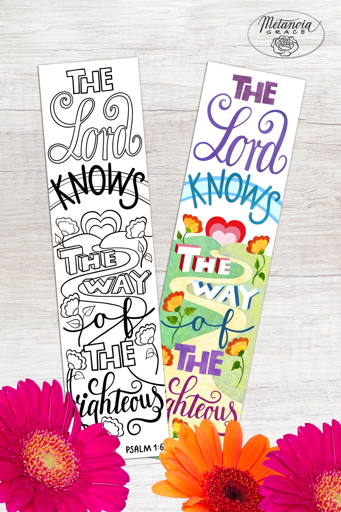 Psalm 1:6 Bible Journaling Sticker Coloring Bible Bookmark - Etsy UK