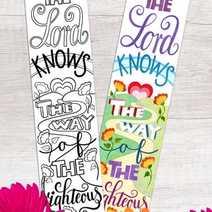 Psalm 1:6 Bible Journaling Sticker, Coloring Bible Bookmark, Traceable ...