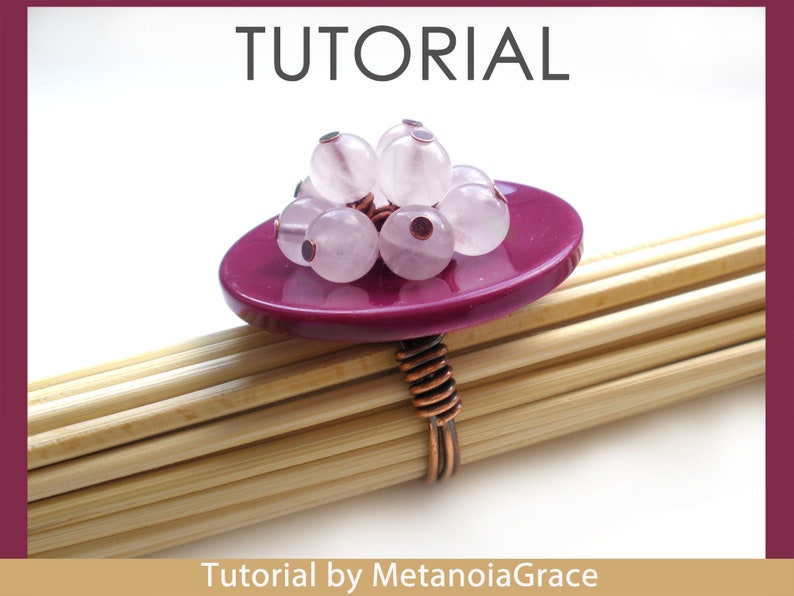 Button Ring Tutorial, Button Jewelry Tutorial, Button Pattern, Wire Ring Tutorial, Cocktail Ring ...