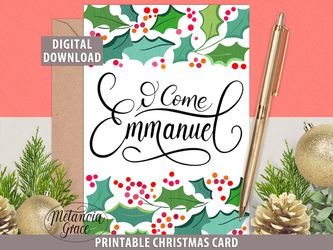 Printable Christian Christmas Card, Religious Christmas Card, O Come ...