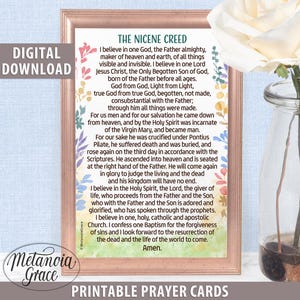 Nicene Creed, Apostles Creed, Printable Creed Prayer Cards, I Believe ...