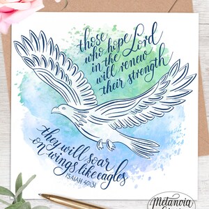 Soar on Wings Like Eagles, Printable Bible Verse Note Card, Isaiah 40: ...