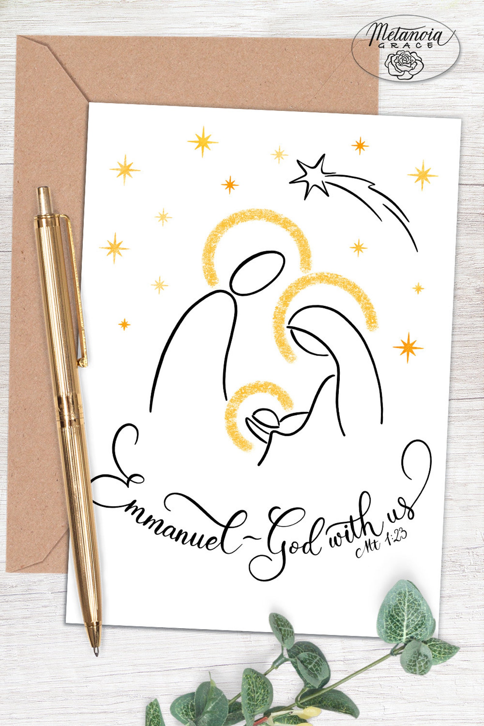 Printable Nativity Christmas Card Religious Christmas Card - Etsy