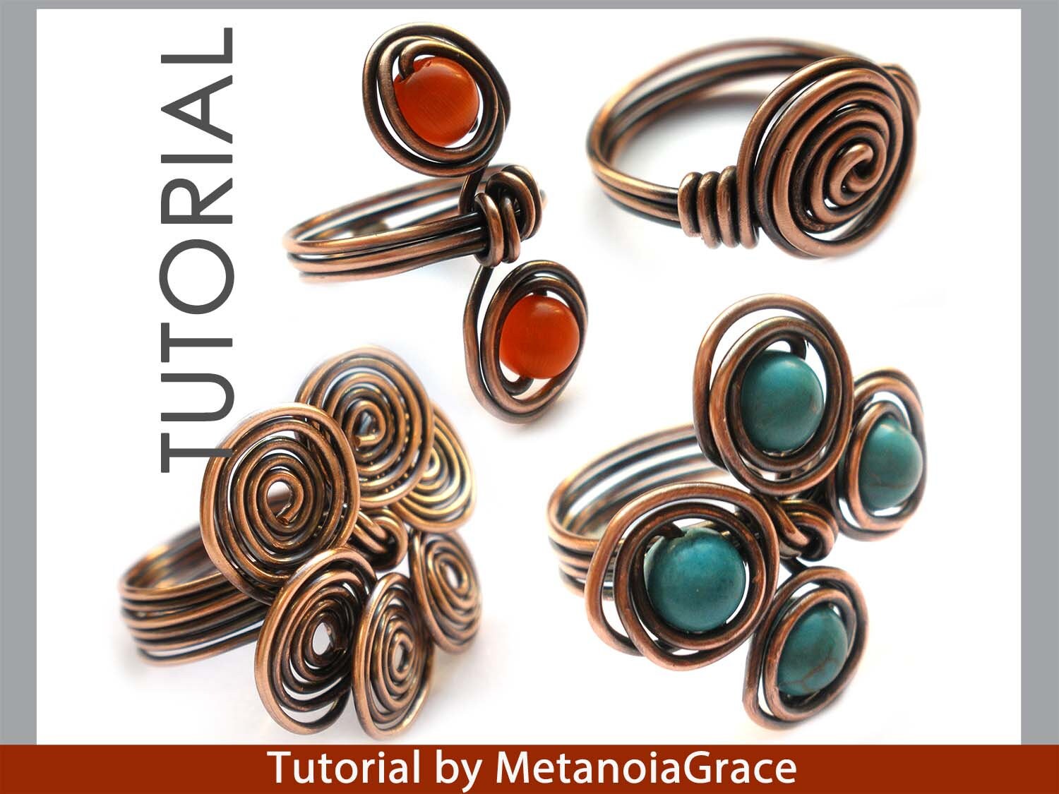 Spiral Ring Tutorial Wire Wrapping Ring Tutorial Rosette - Etsy