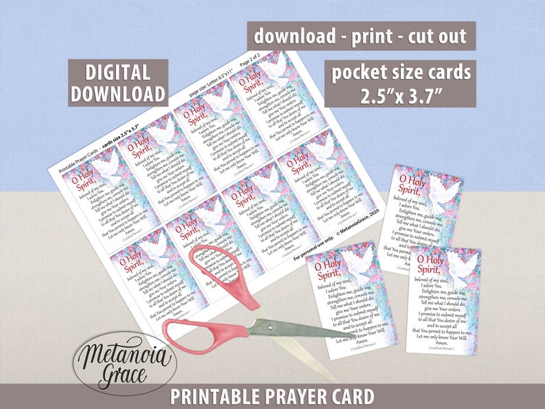 Printable Cardinal Mercier Prayer Card O Holy Spirit Beloved - Etsy UK