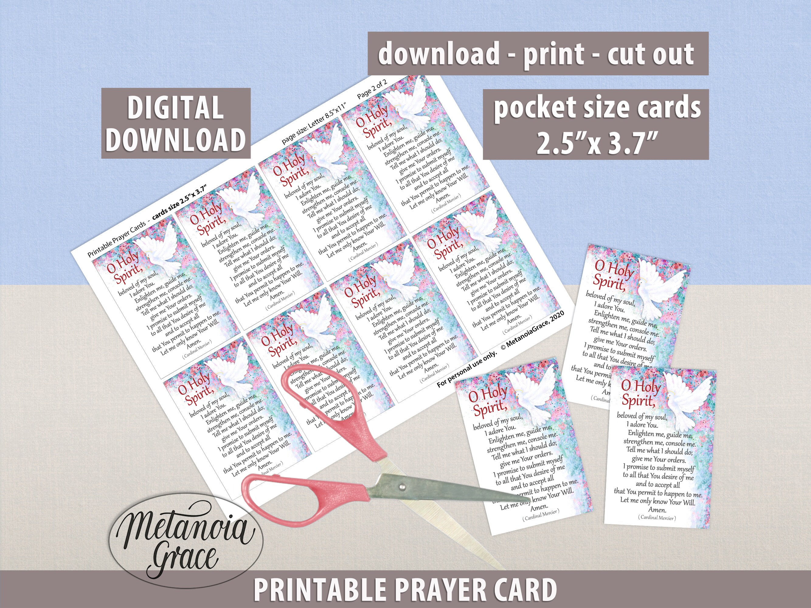 Printable Cardinal Mercier Prayer Card O Holy Spirit Beloved - Etsy UK
