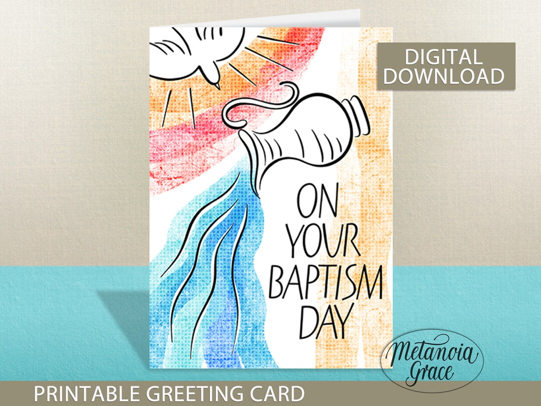 Religious Baptism Card Printable Christening Card Baptism - Etsy