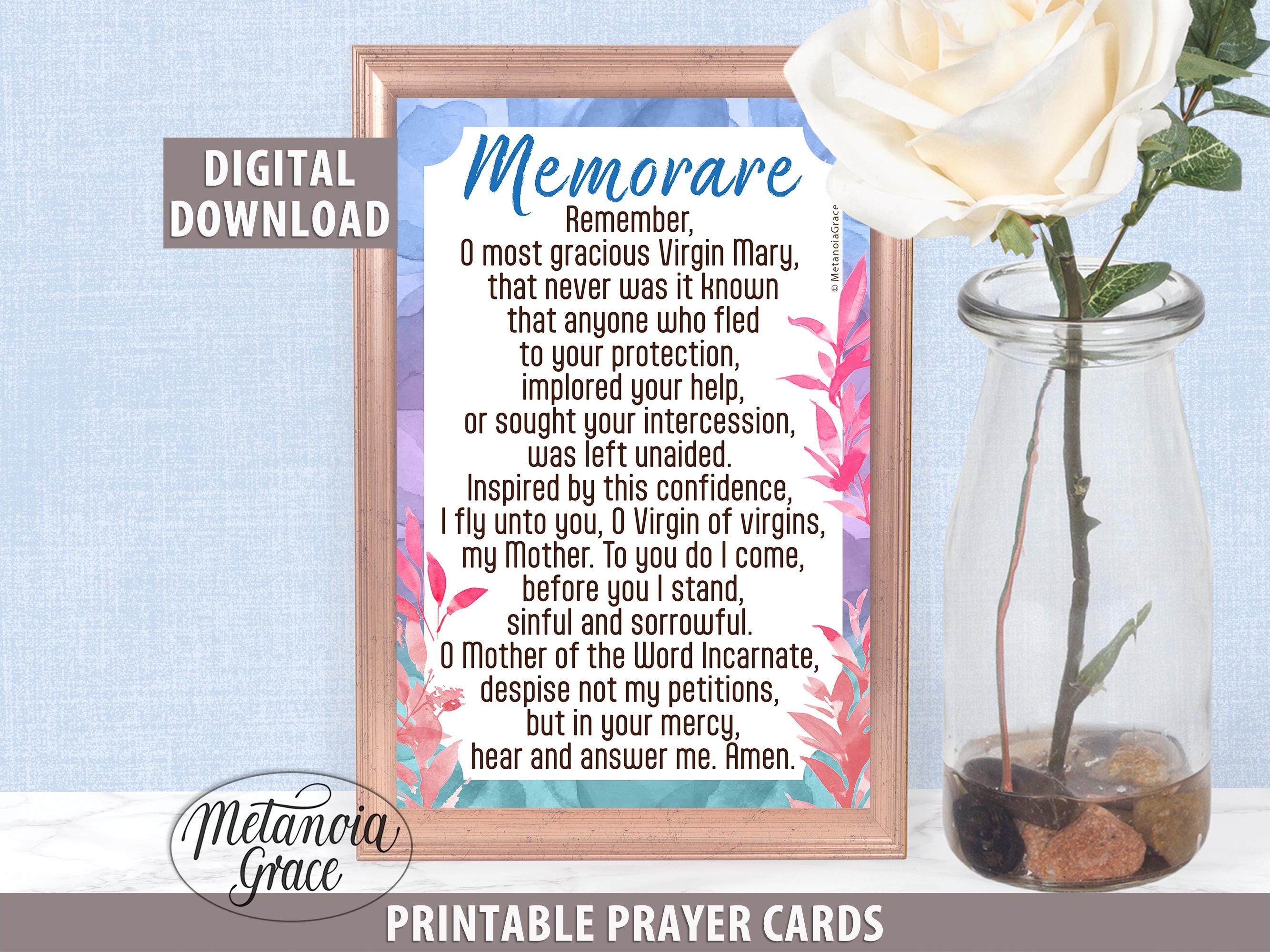 Printable Catholic Prayers Set, Memorare, Angelus, Eternal Rest Prayer ...