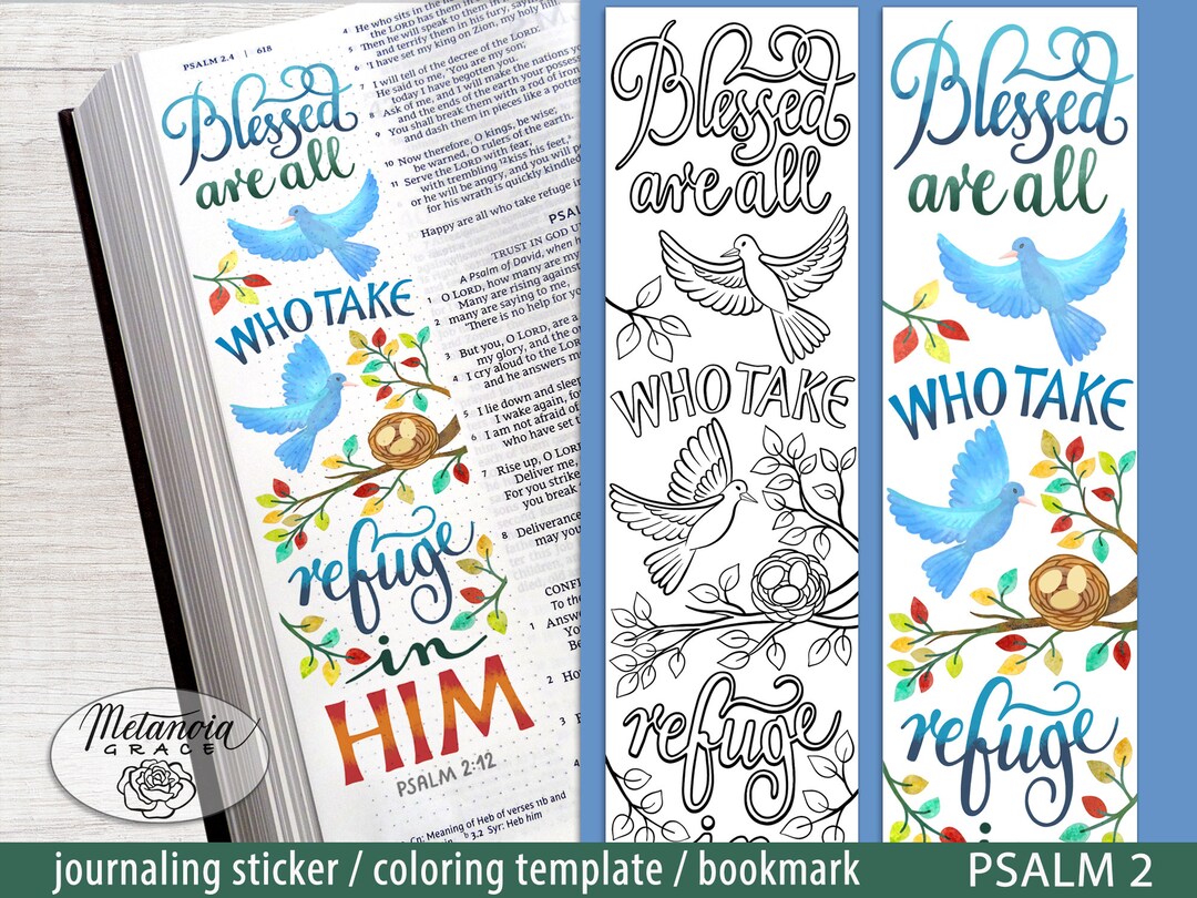 Bible Journaling Sticker, Printable Bible Journaling Coloring Template ...