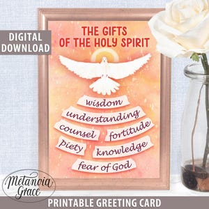 Gifts of the Holy Spirit Note Card, Printable Confirmation Card ...