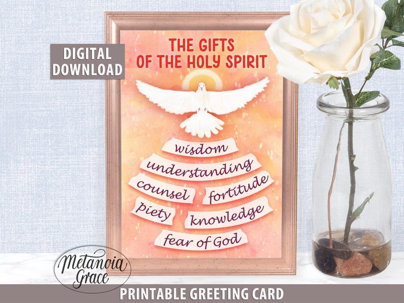 Gifts of the Holy Spirit Note Card, Printable Confirmation Card ...