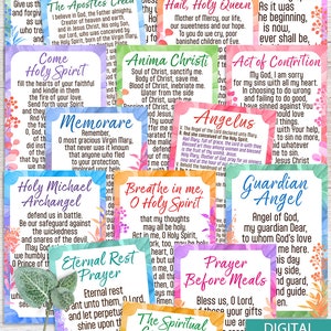 Popular Catholic Prayers Bundle, 16 Printable Prayer Cards, Daily ...