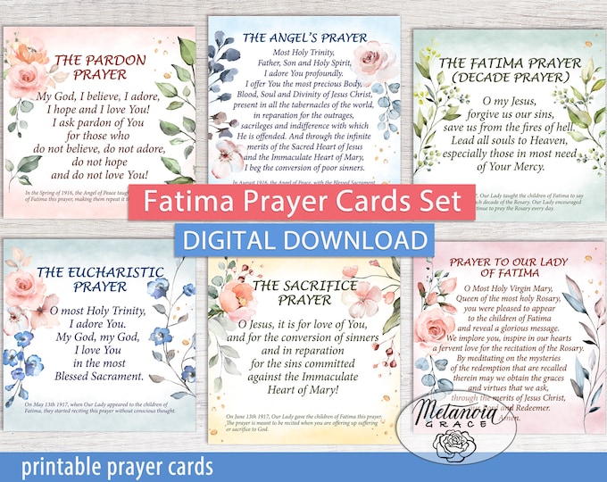 Catholic Prayers Card Bundle, Instant Download, Printable Catholic ...