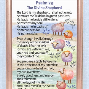 Psalm 23 Printable Prayer Card, the Lord is My Shepherd I Shall Not ...